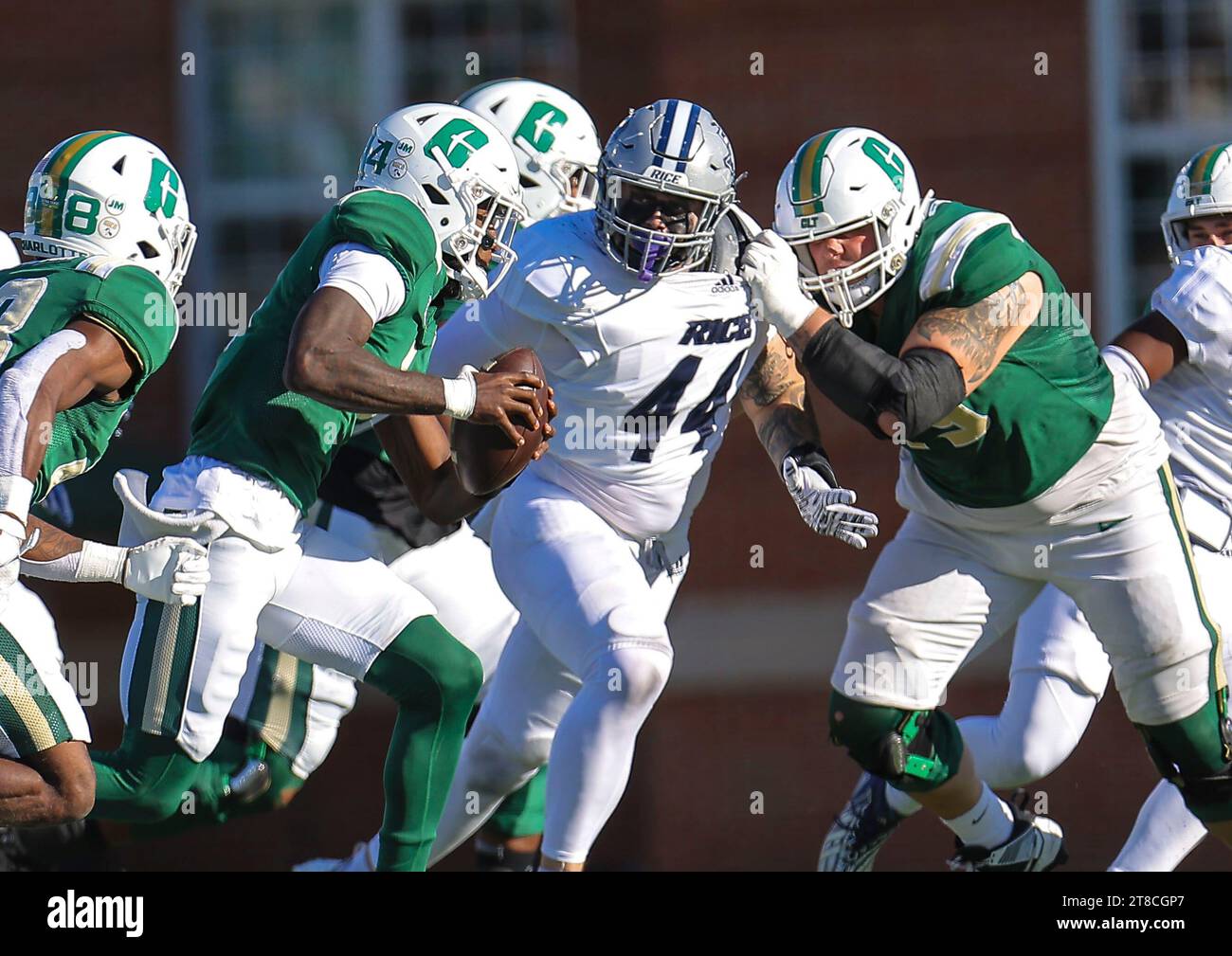 November 18, 2023: Rice University senior Coleman Coco (44) eyes ...