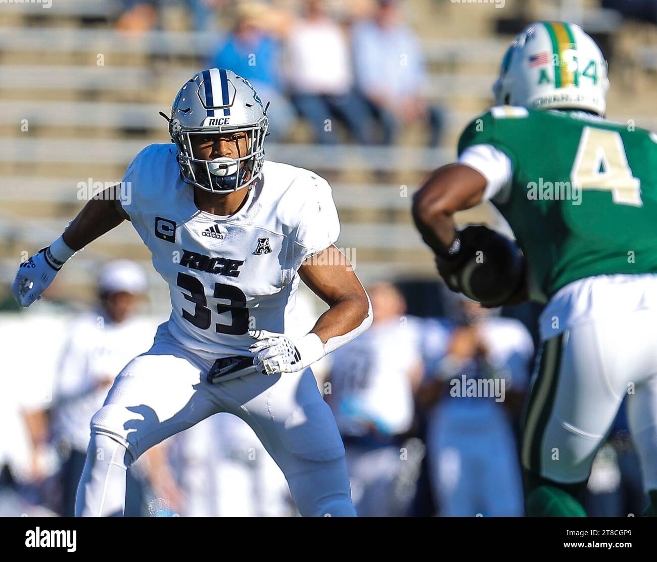November 18, 2023: Rice University junior Myron Morrison (33) eyes ...