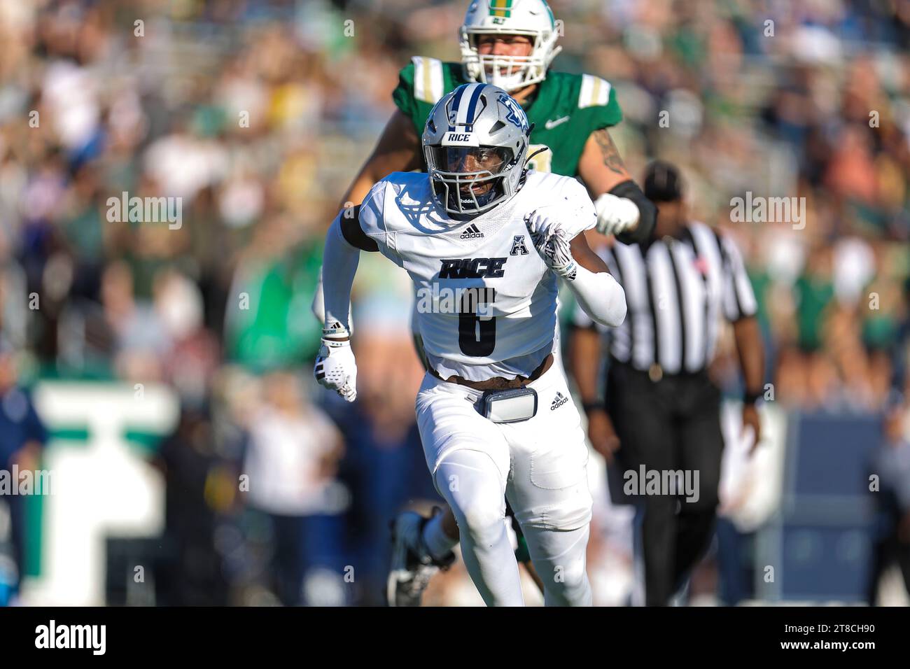 November 18, 2023: Rice University sophomore DJ Arkansas (6) rushes the ...