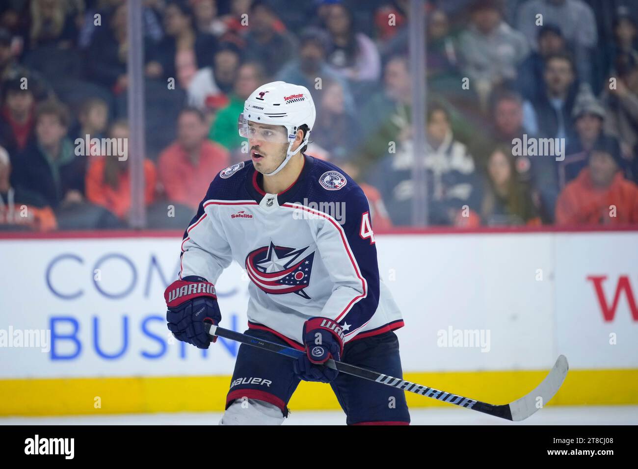 Columbus Blue Jackets' Cole Sillinger plays during an NHL hockey game ...
