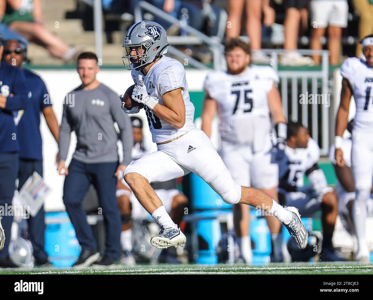 November 18, 2023: Rice University junior Luke McCaffrey (10) runs the ...