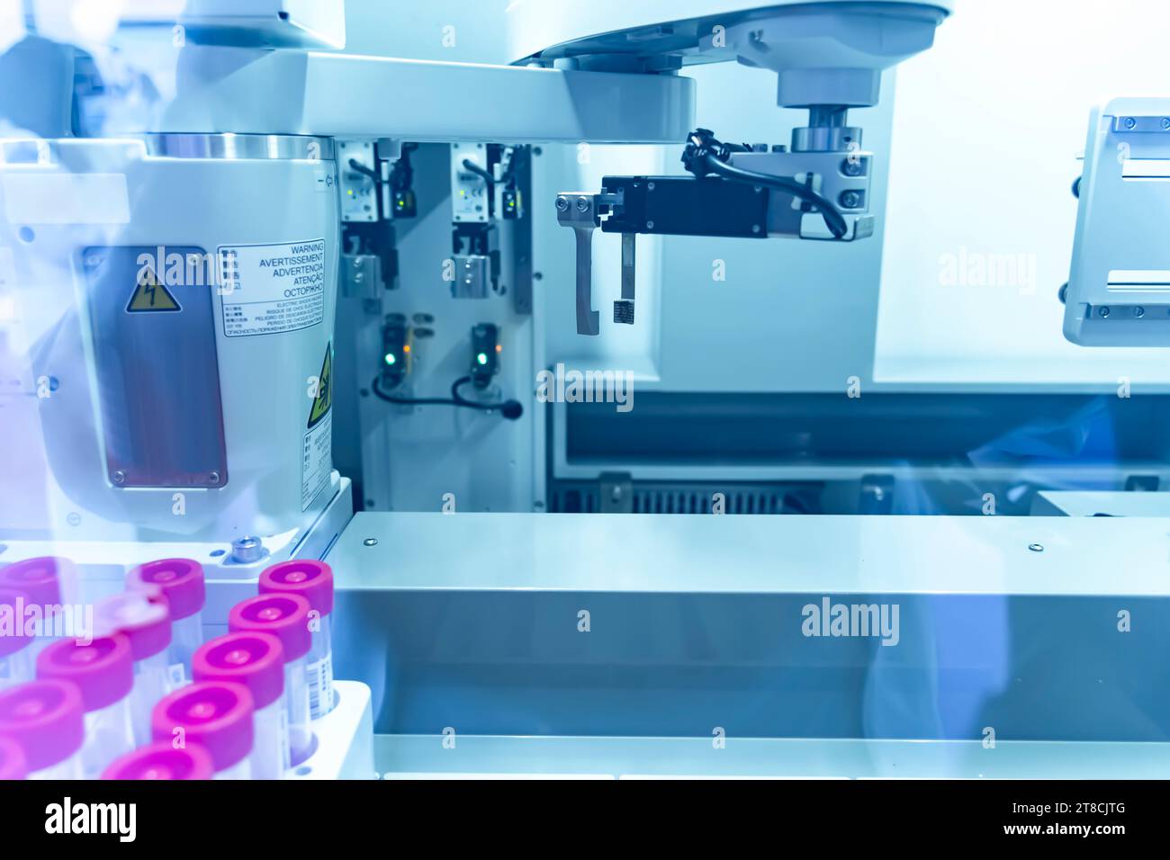 Robot arm with test tube for biological experiments in laboratory Stock ...