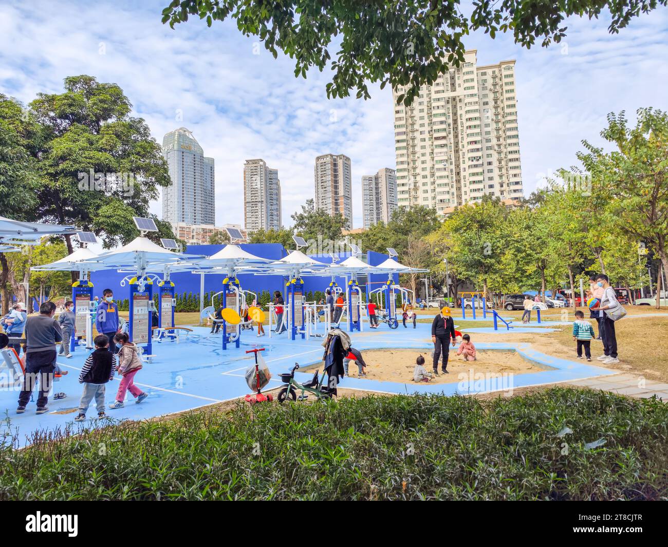SHEN ZHEN,CHINA - January 7,2023: The modern child playground with ...