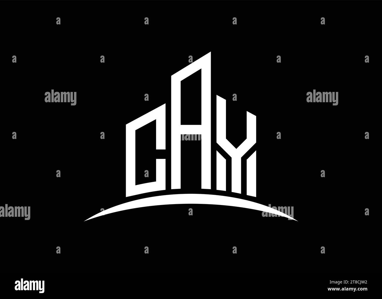 Letter CAY building vector monogram logo design template. Building ...