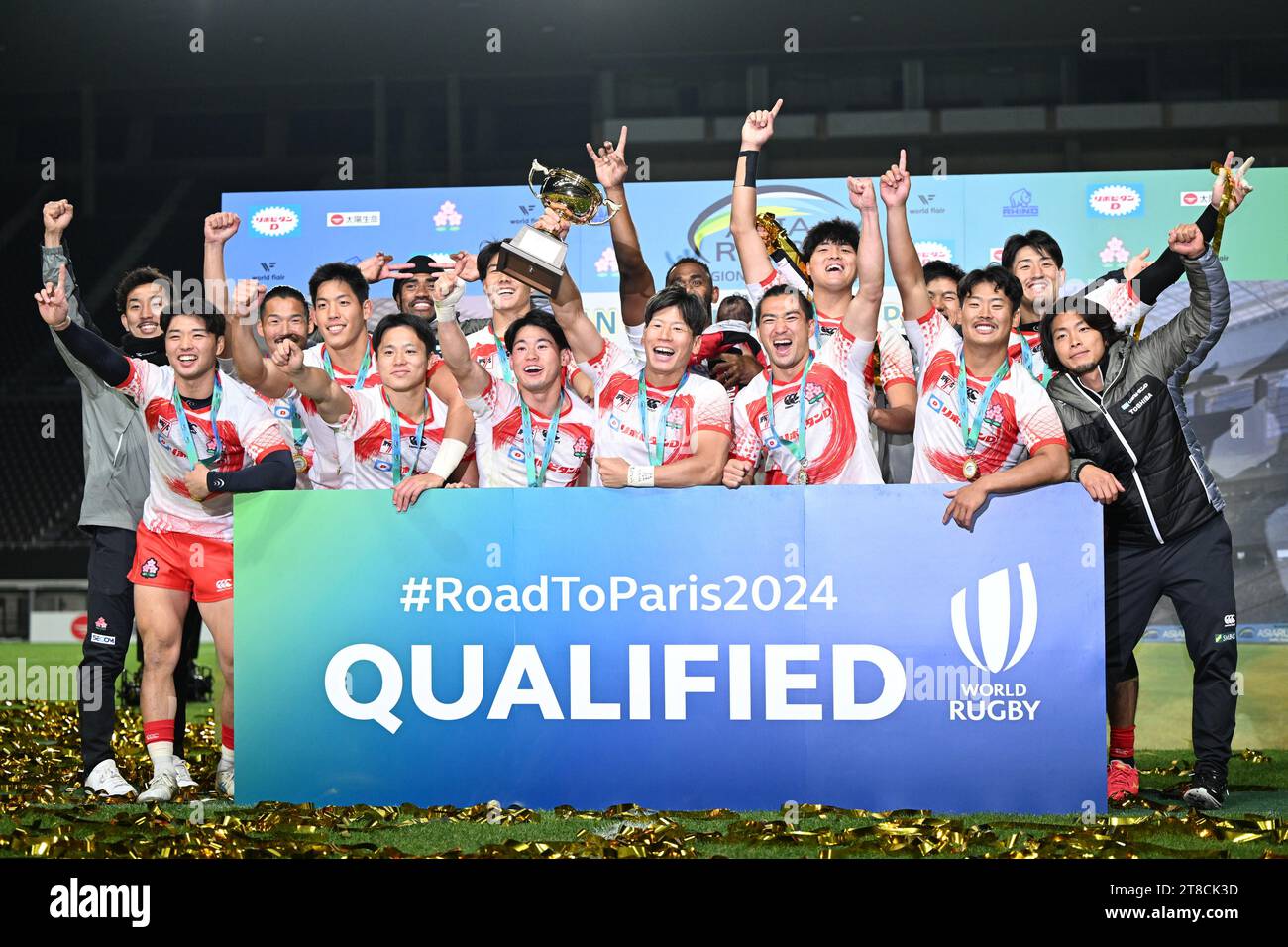 Osaka, Japan. Credit: MATSUO. 19th Nov, 2023. Japan team group (JPN) Rugby : Asia Rugby Regional ...