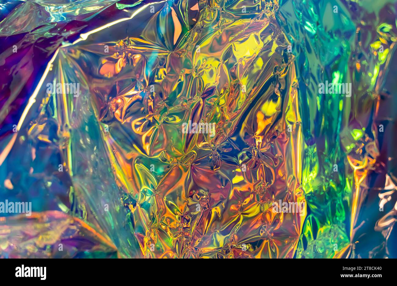 Holographic plastic wrinkled film with contrast light reflections Stock ...