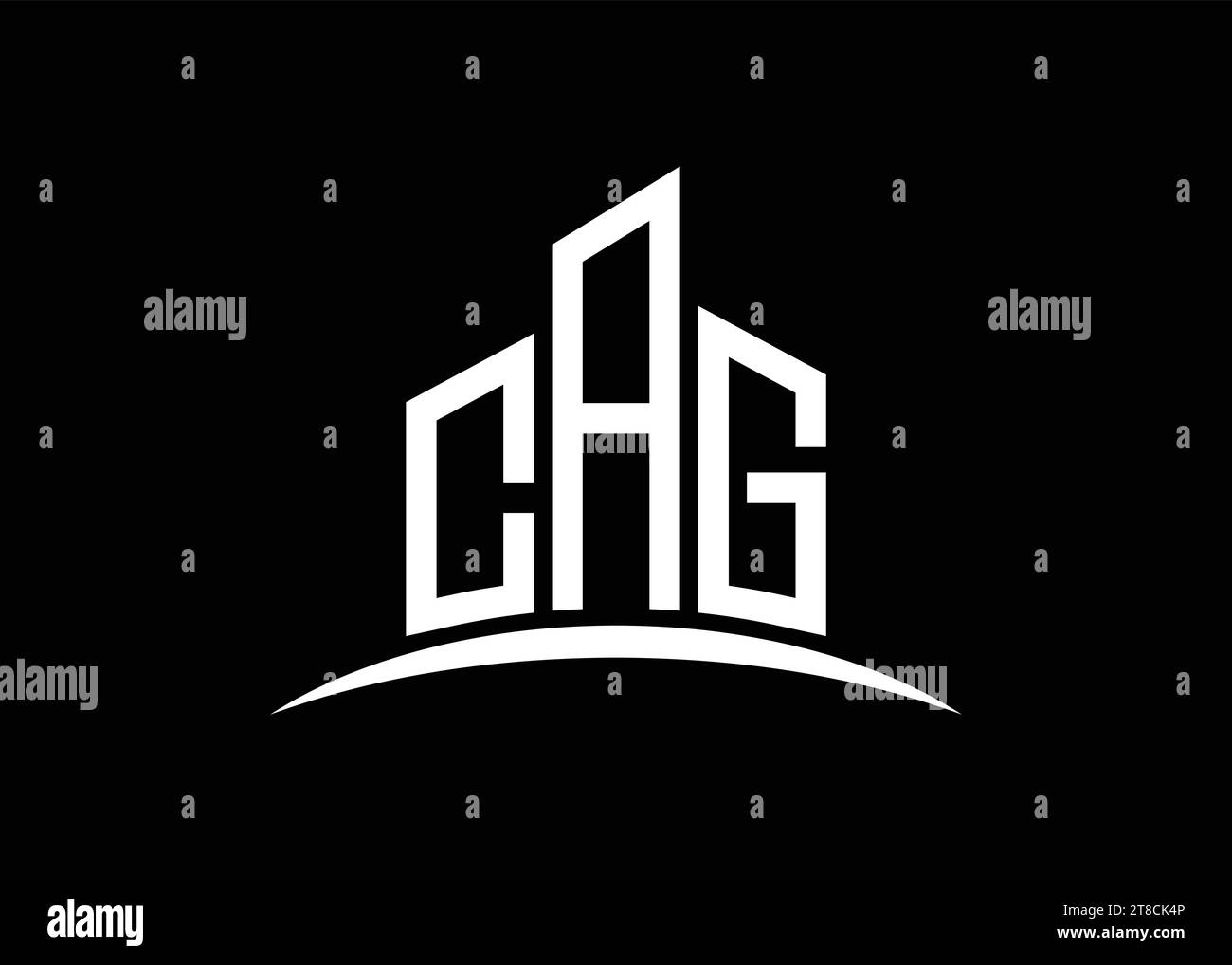 Letter CAG building vector monogram logo design template. Building ...