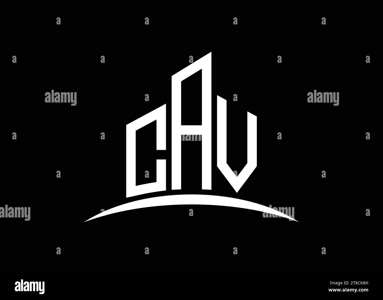 Letter CAV building vector monogram logo design template. Building Shape CAV logo Stock Vector ...