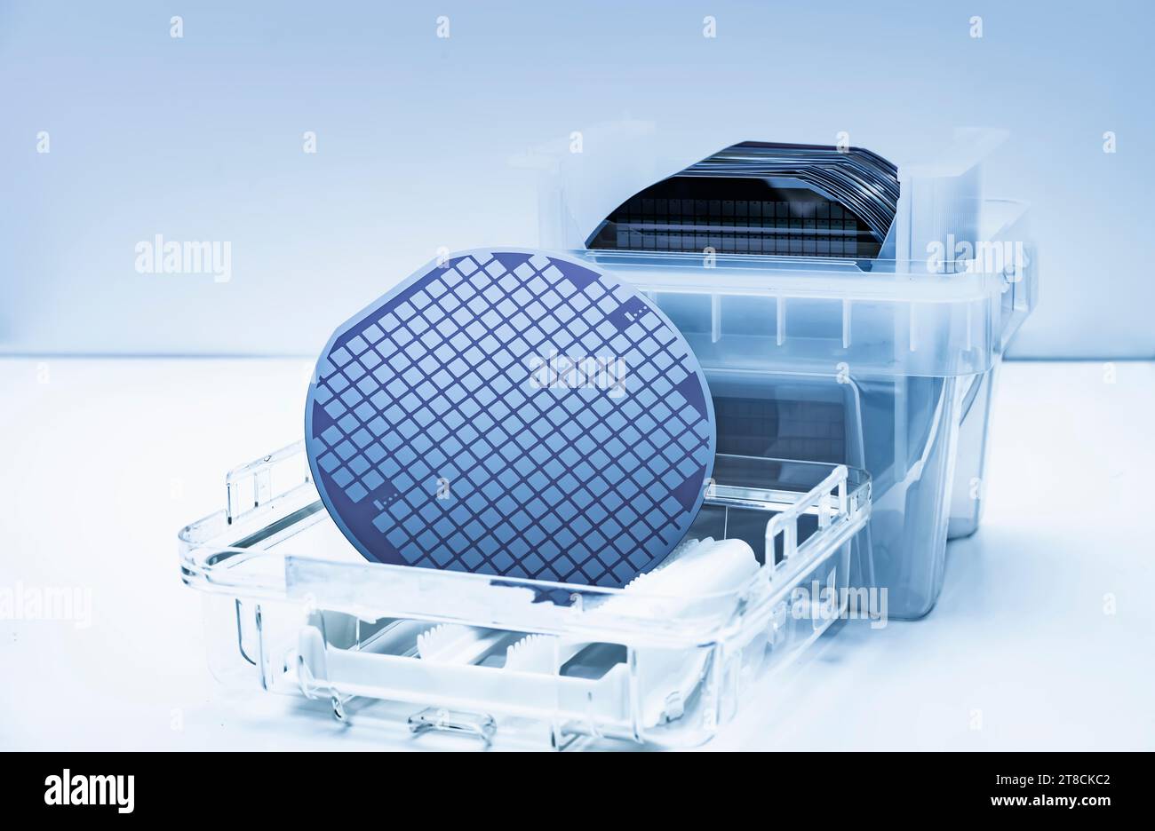 patterned silicon wafers in a universal pod. Electronic circuit designs ...
