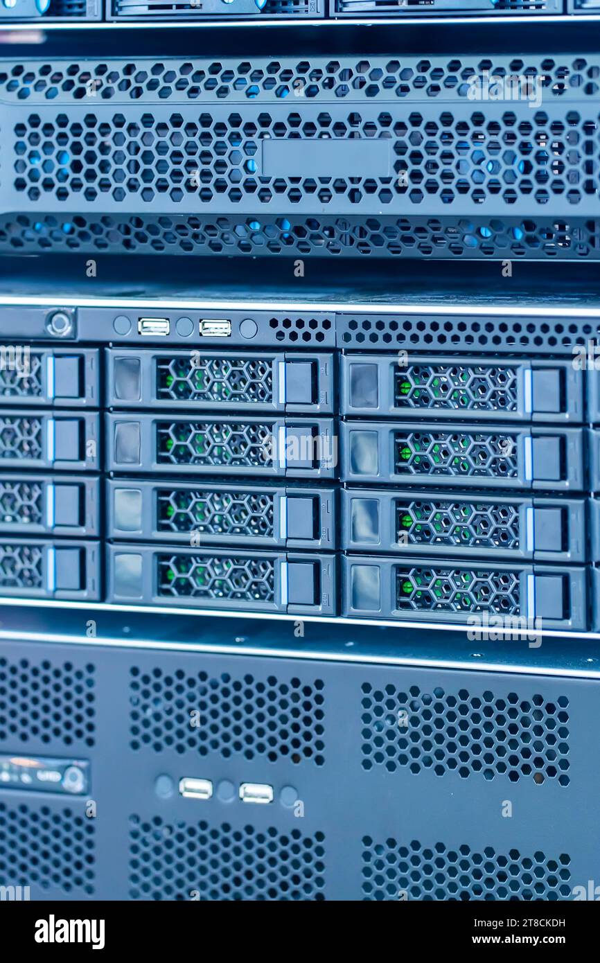 Panel of modern servers in the data center Stock Photo - Alamy
