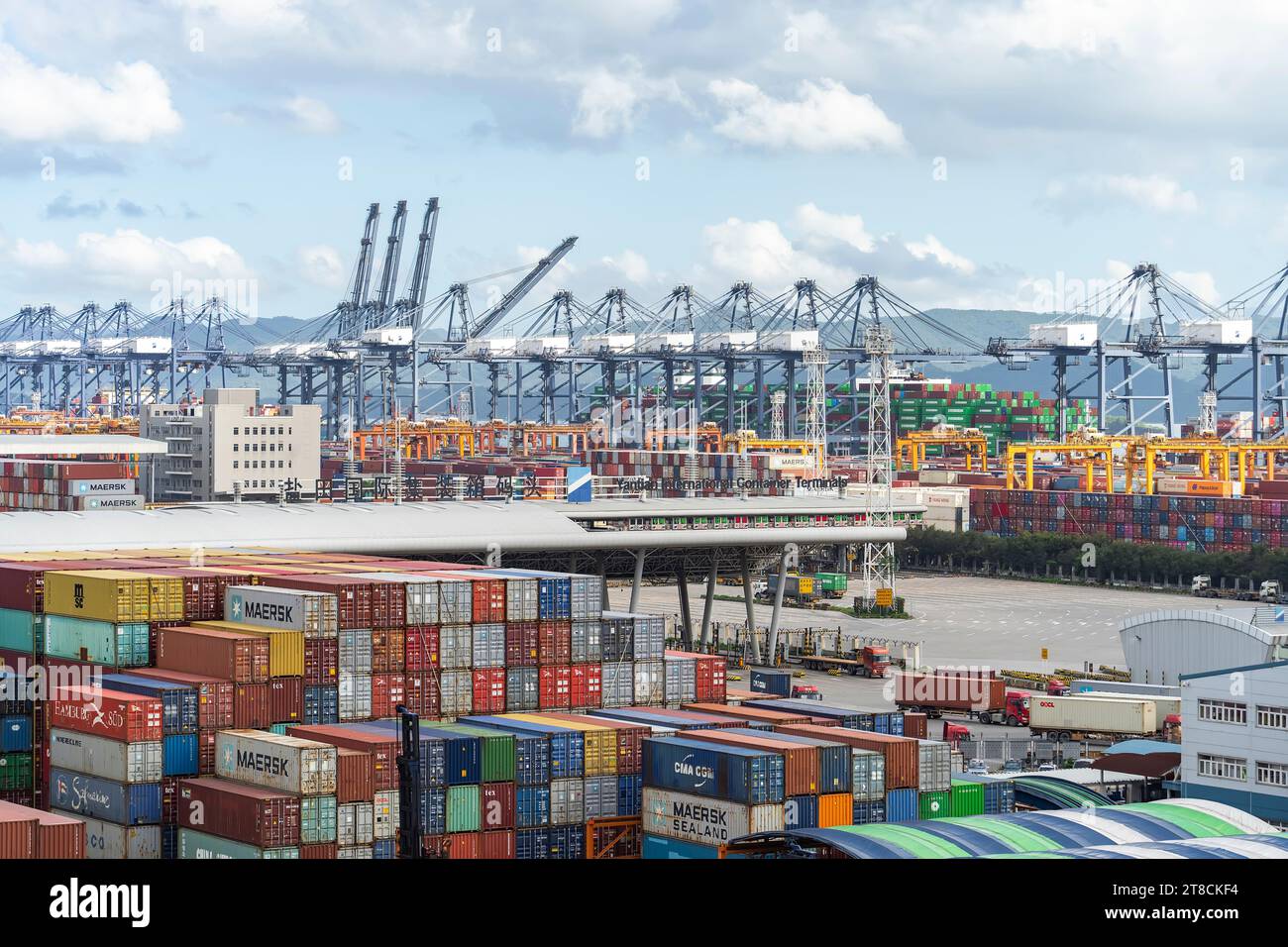 SHENZHEN, CHINA - May 29 2022: Yantian Port Free Trade Zone, Shenzhen ...