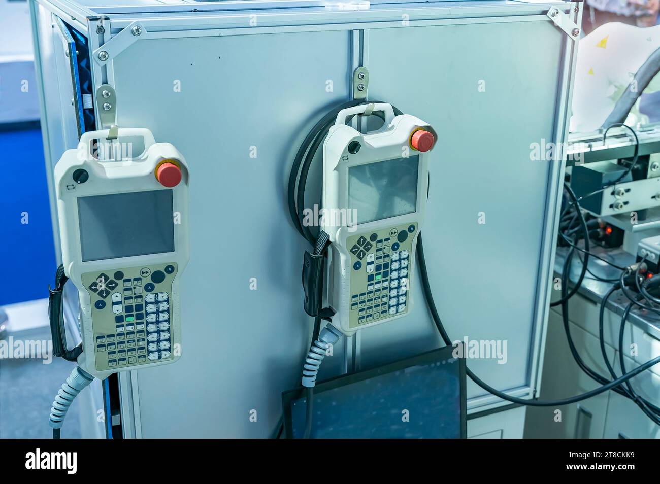 panel of auto robot machine of electronics industrial Stock Photo - Alamy