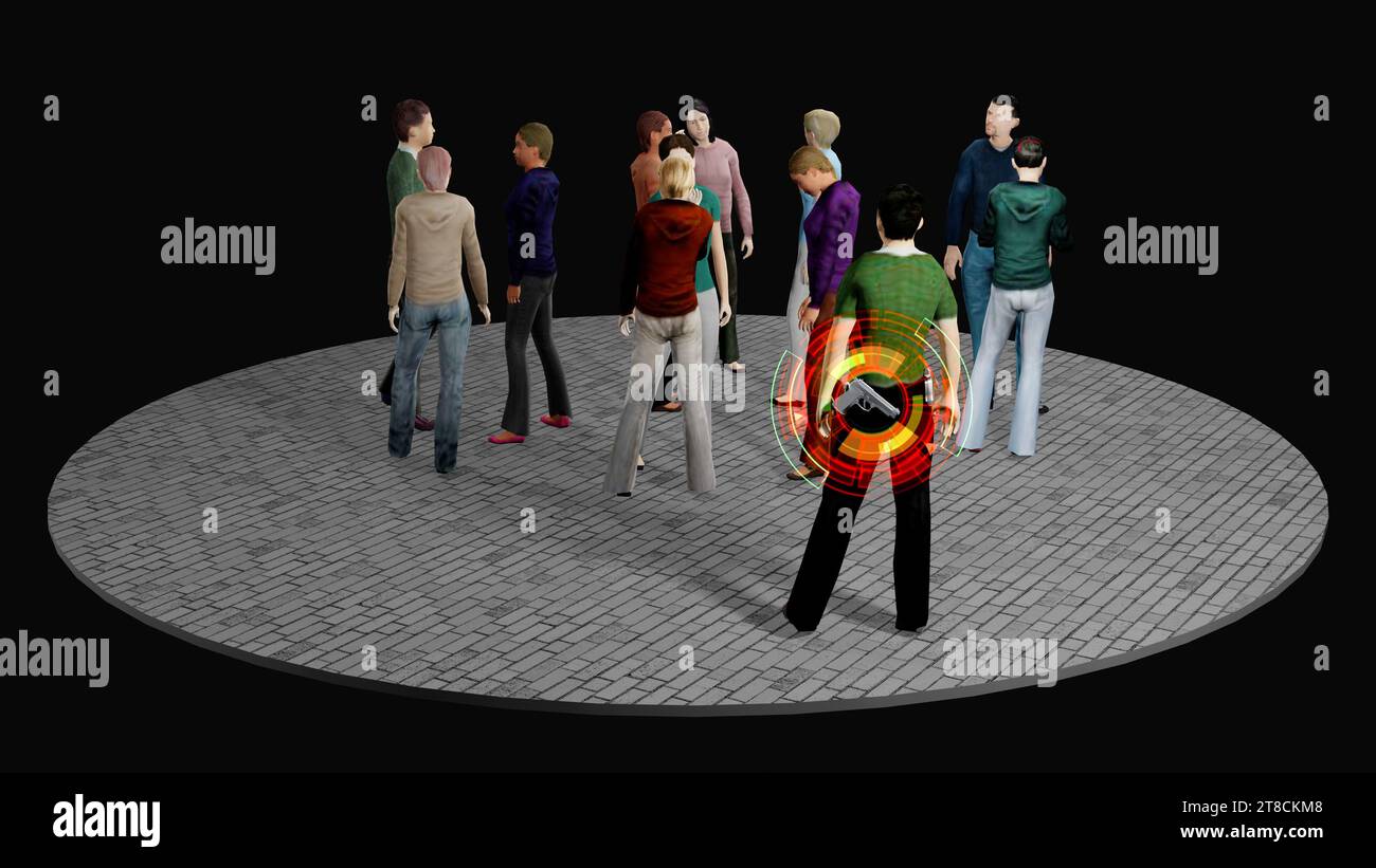 Weapons Detection System. AI electronic scanning system detectors for ...