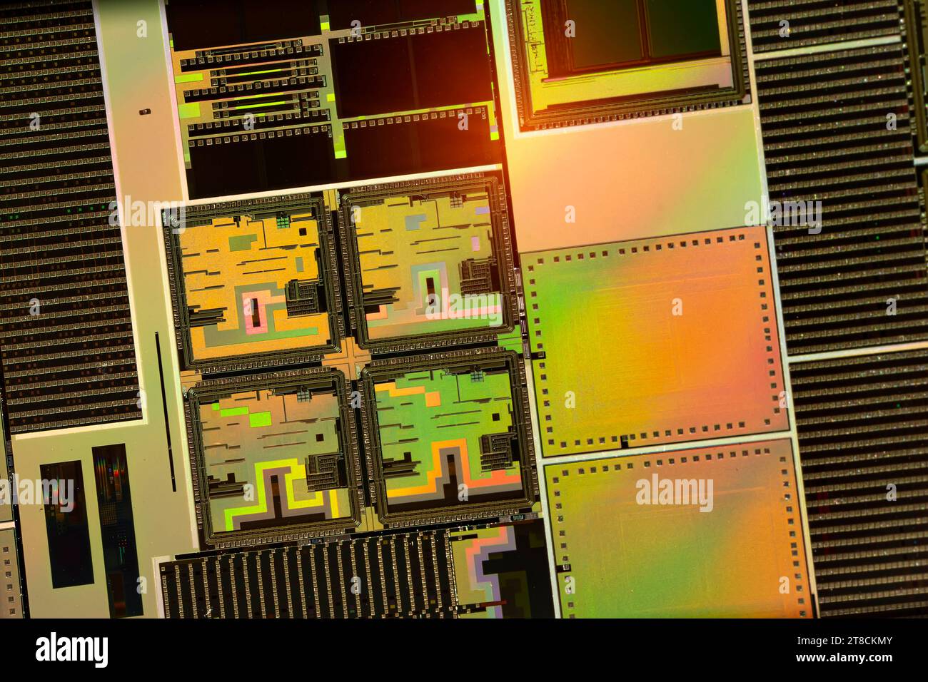 silicon chip wafer reflecting blue colors background Stock Photo - Alamy