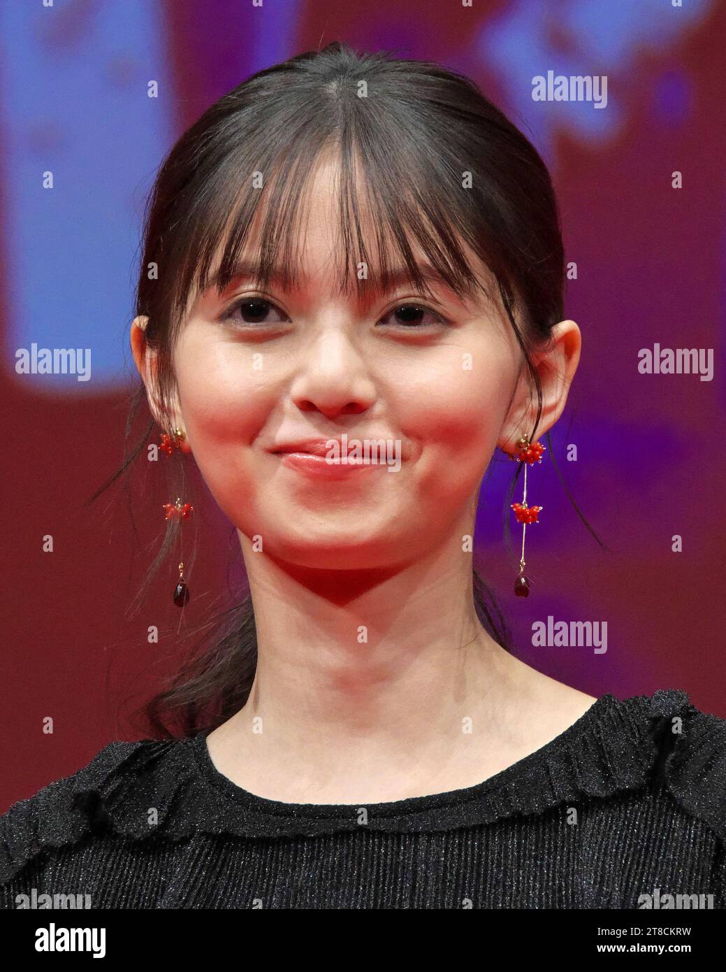 Former member of the Japanese girls group "Nogizaka46" Asuka Saito attends the stage greeting ...