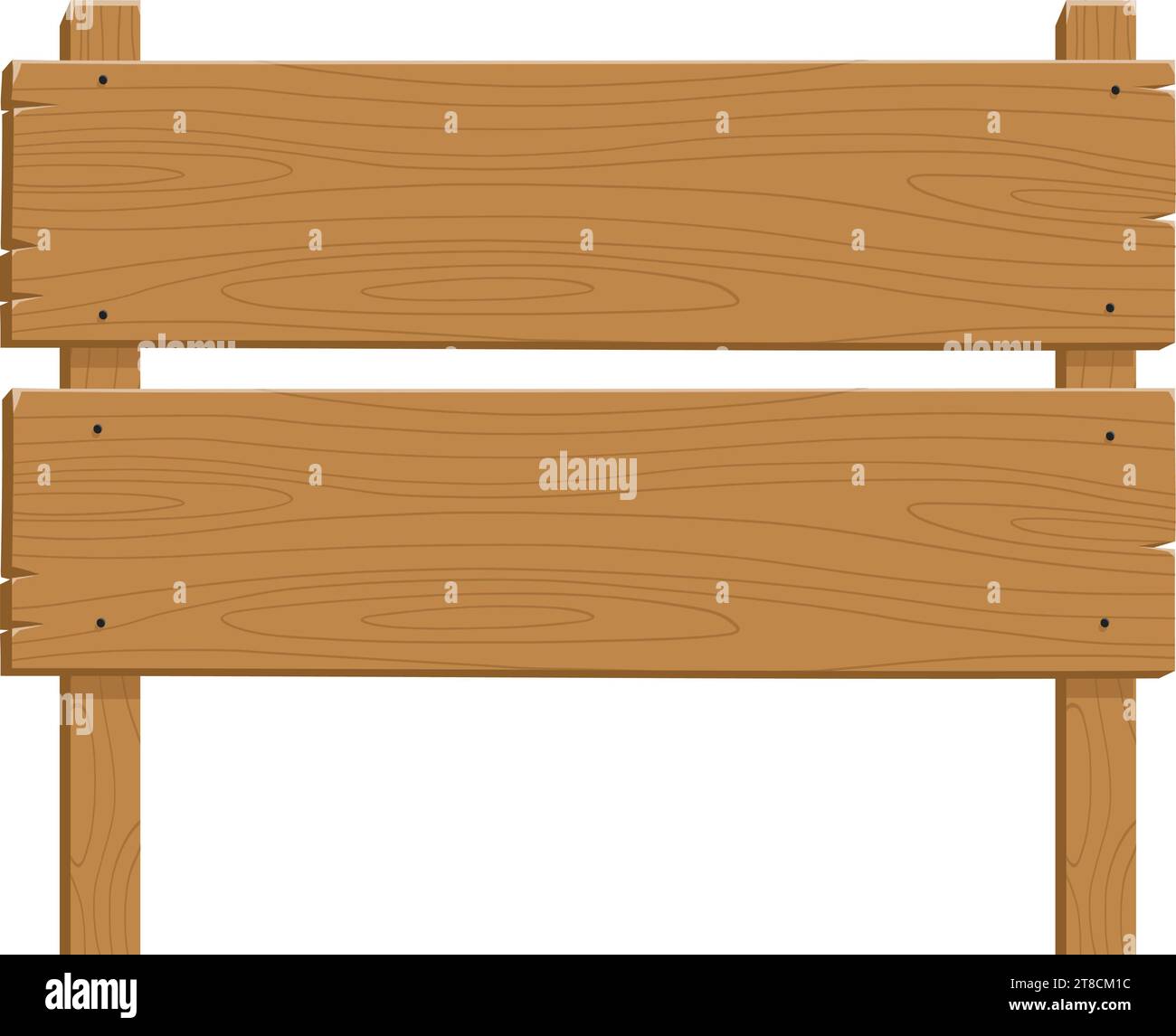 Wood Plank Signage Board Stand Fence Cartoon Illustration Template ...
