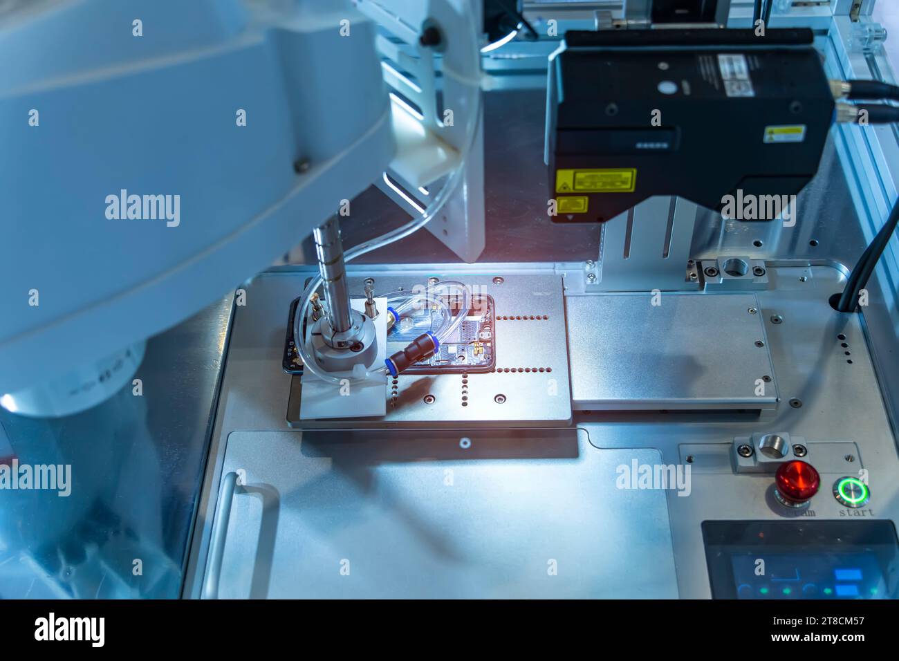 Robotic machine vision system in phone factory Stock Photo - Alamy Robotic machine vision system in phone factory Stock Photo - Alamy