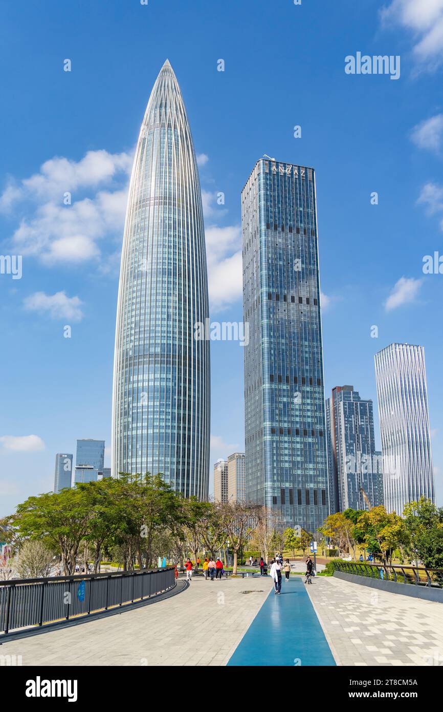 SHEN ZHEN,CHINA - January 19,2022:Park in city of Shenzhen China ...