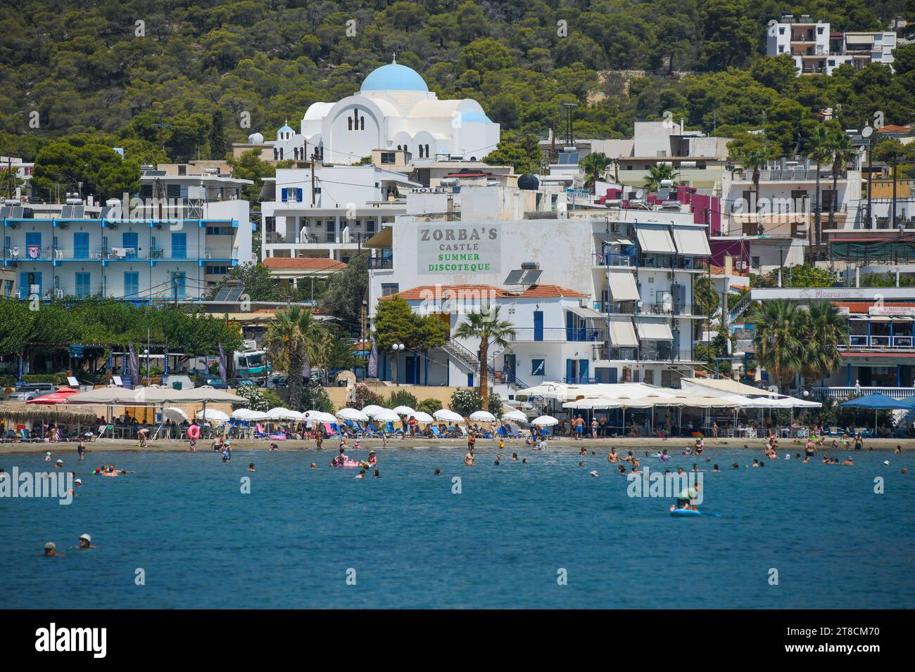Agia Marina beach. Aegina, Greece Stock Photo - Alamy