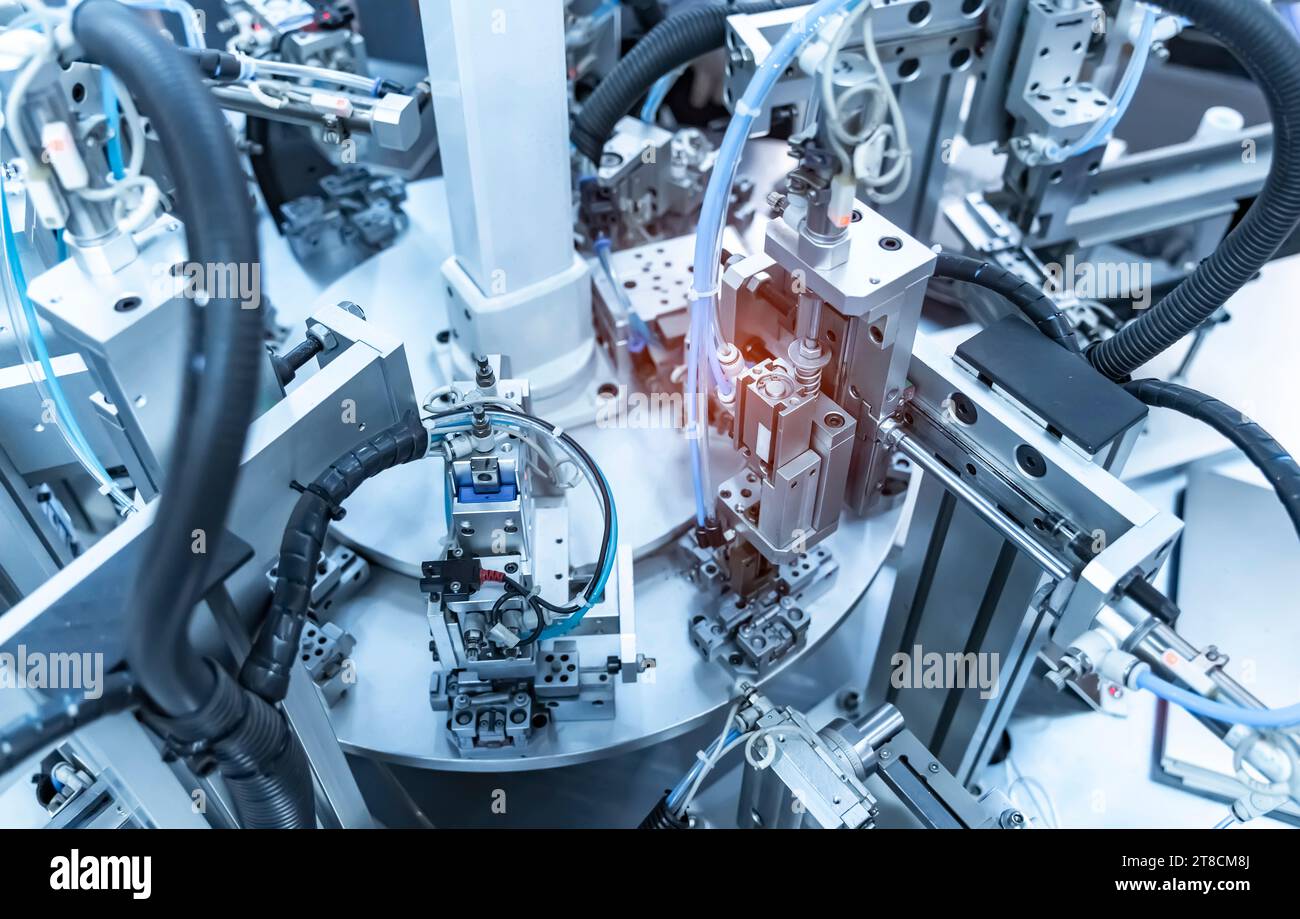 automatic pneumatic piston sucker unit on industrial machine,automation ...