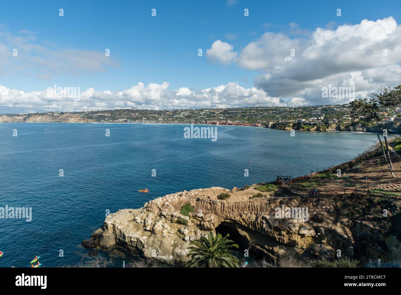 Scenic panoramic aerial La Jolla vista on a beautiful day, San Diego ...