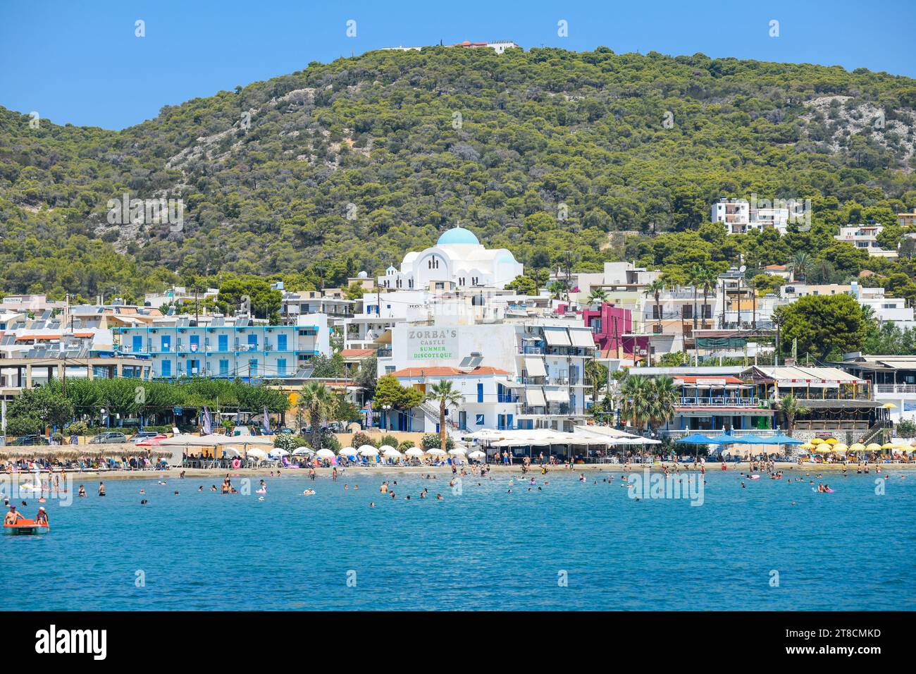 Agia Marina beach. Aegina, Greece Stock Photo - Alamy