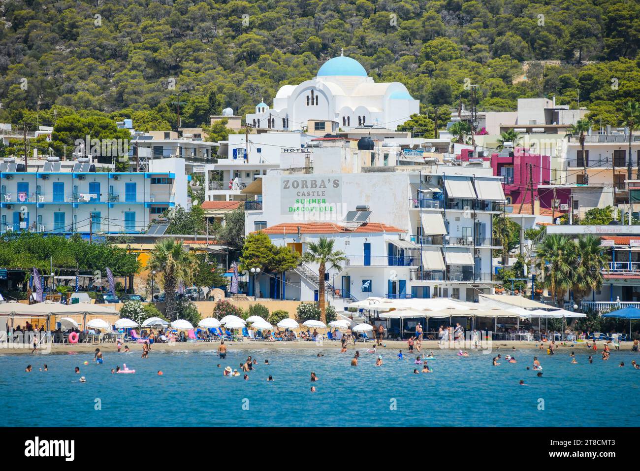 Agia Marina beach. Aegina, Greece Stock Photo - Alamy