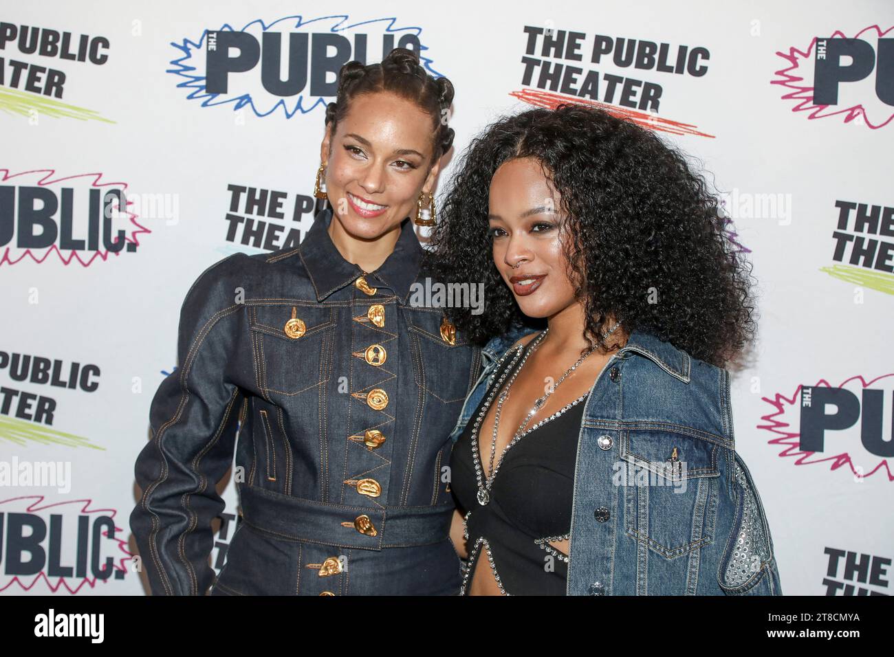 Alicia Keys, left, and Maleah Joi Moon attend the "Hell's Kitchen" Off ...