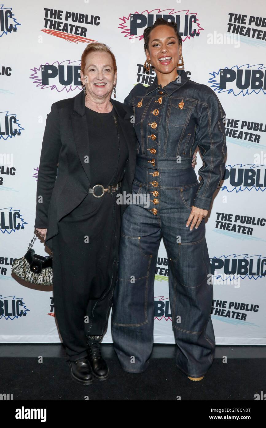 Terri Augello, left, and Alicia Keys attend the "Hell's Kitchen" Off ...
