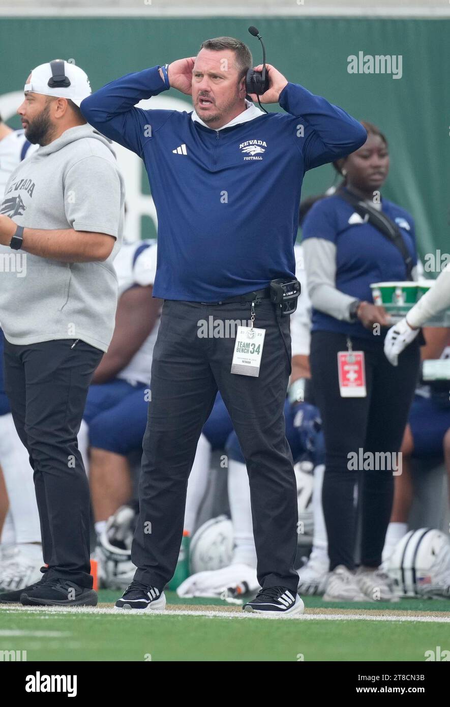 Nevada head coach Ken Wilson in the second half of an NCAA college ...