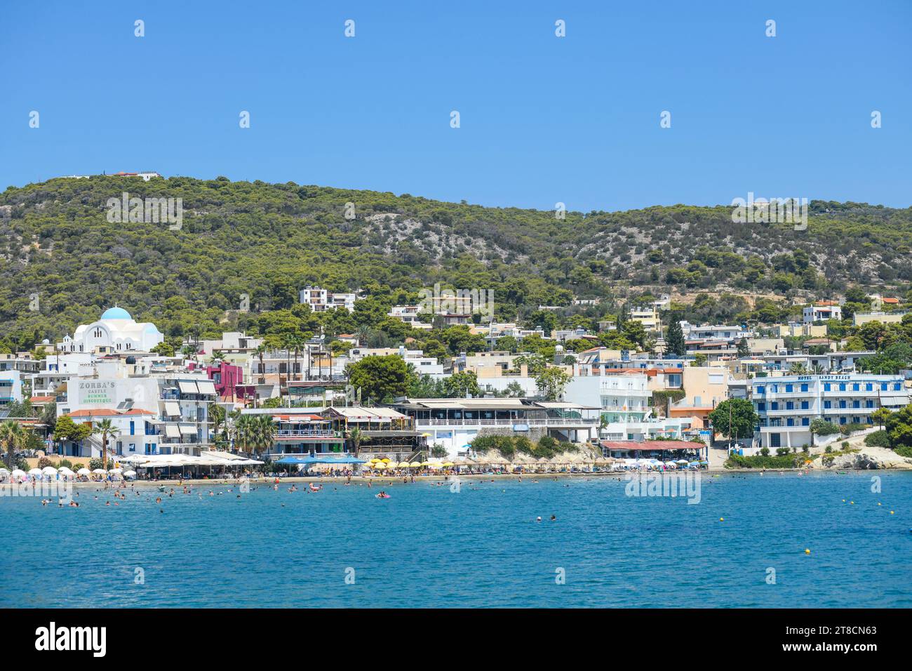 Aegina: Agia Marina Beach Greece Stock Photo - Alamy