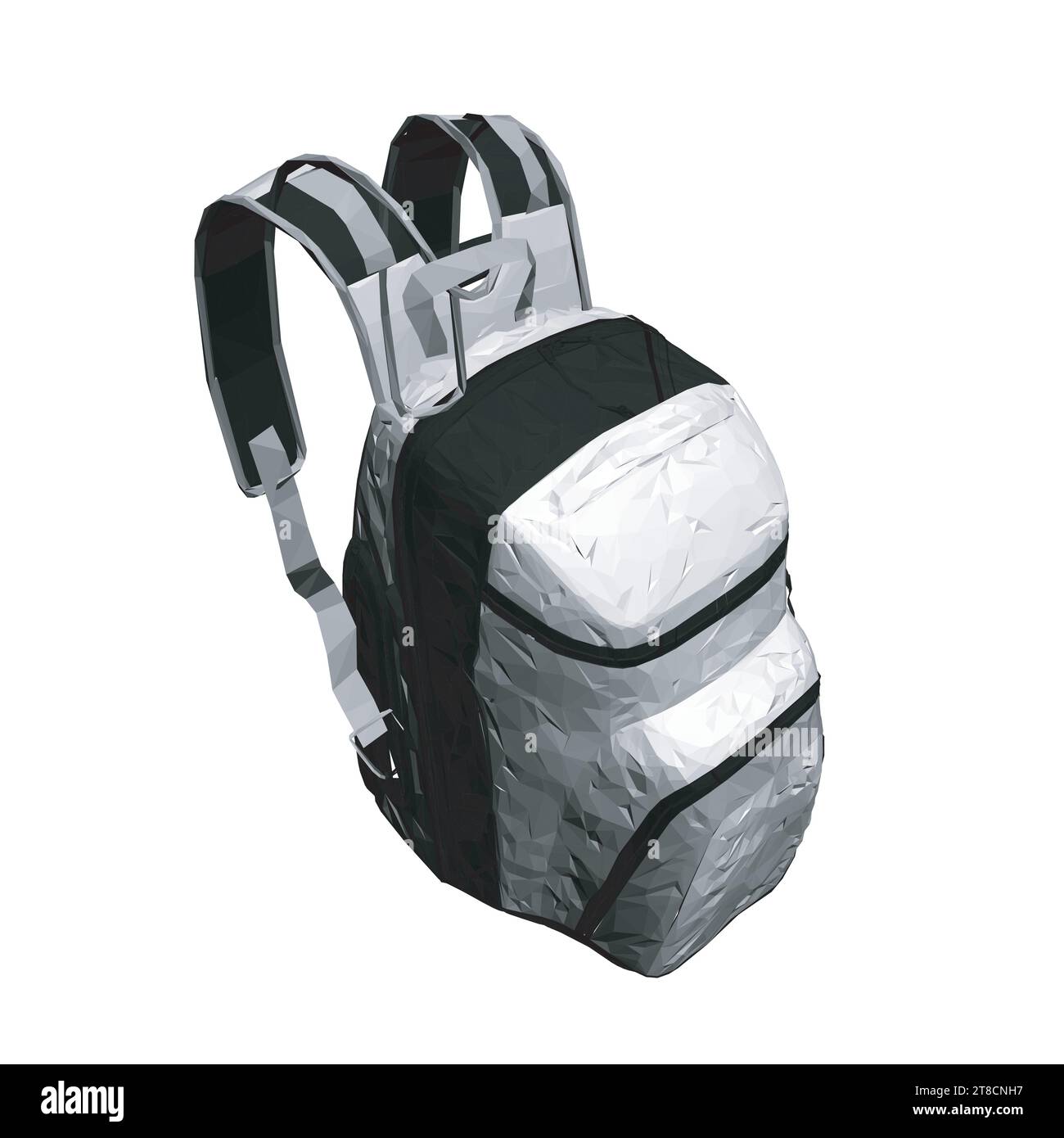Polygonal model of a large backpack isolated on a white background ...