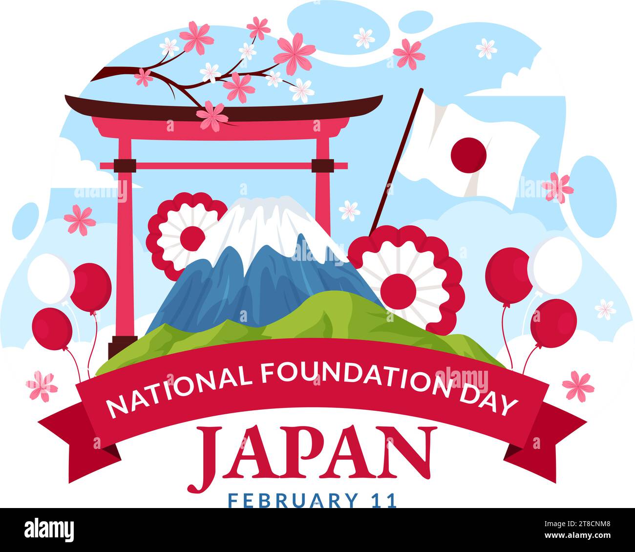 Happy Japan National Foundation Day Vector Illustration on February 11 ...