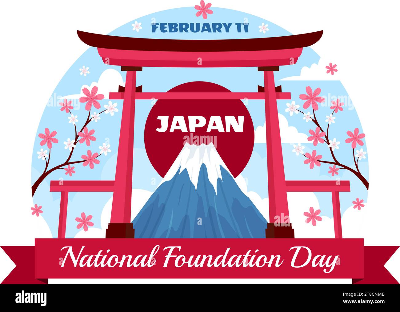 Happy Japan National Foundation Day Vector Illustration on February 11 ...