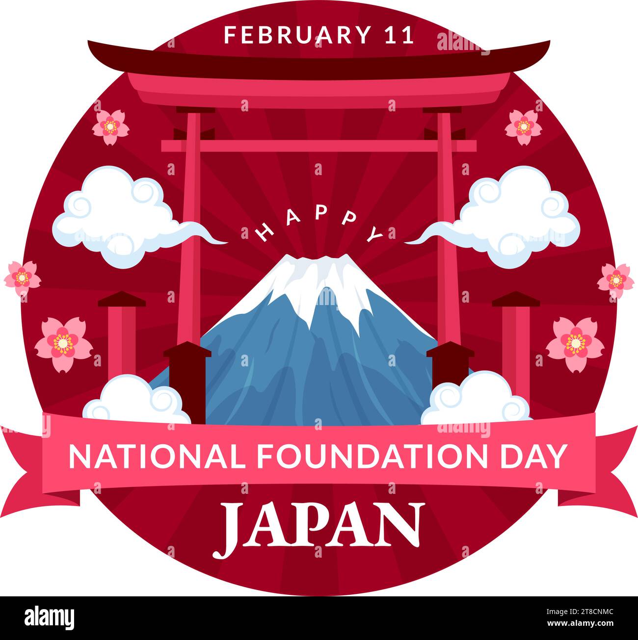Happy Japan National Foundation Day Vector Illustration on February 11 ...