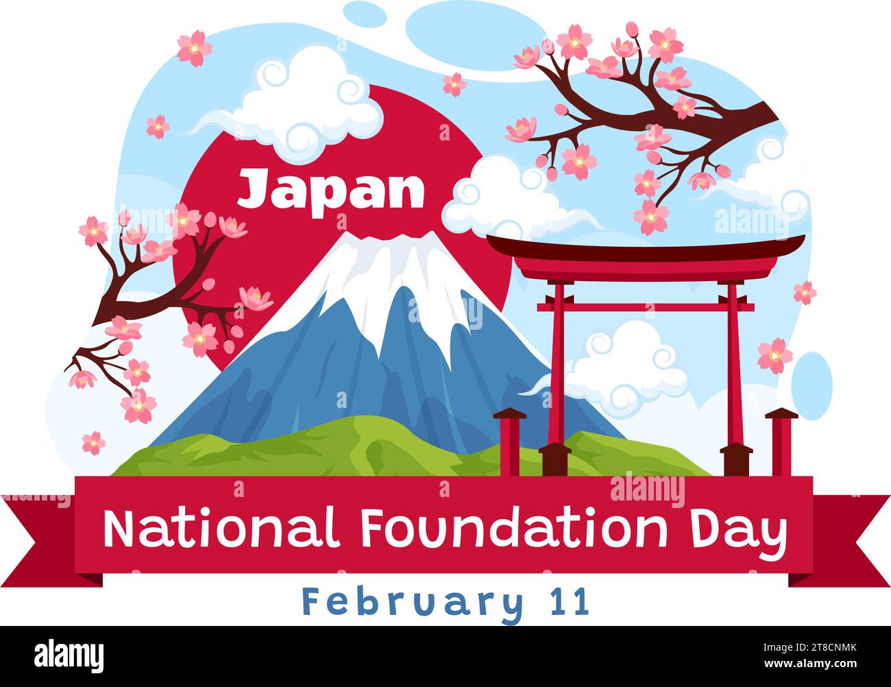 Happy Japan National Foundation Day Vector Illustration on February 11 ...