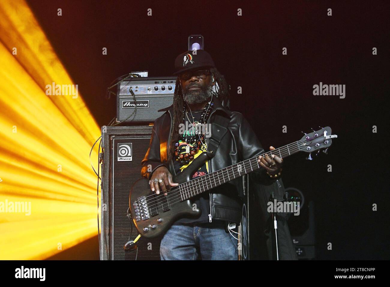 Rio de Janeiro, Brazil, November 17, 2023. Bassist Owen Reid, from the ...