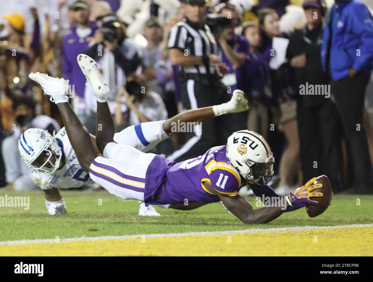 Baton Rouge, USA. 18th Nov, 2023. LSU Tigers wide receiver Brian Thomas ...