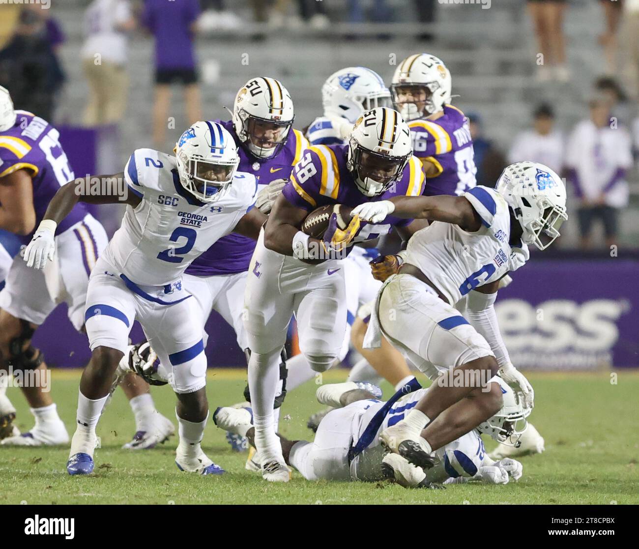 Baton Rouge, USA. 19th Nov, 2023. LSU Tigers running back Kaleb Jackson ...