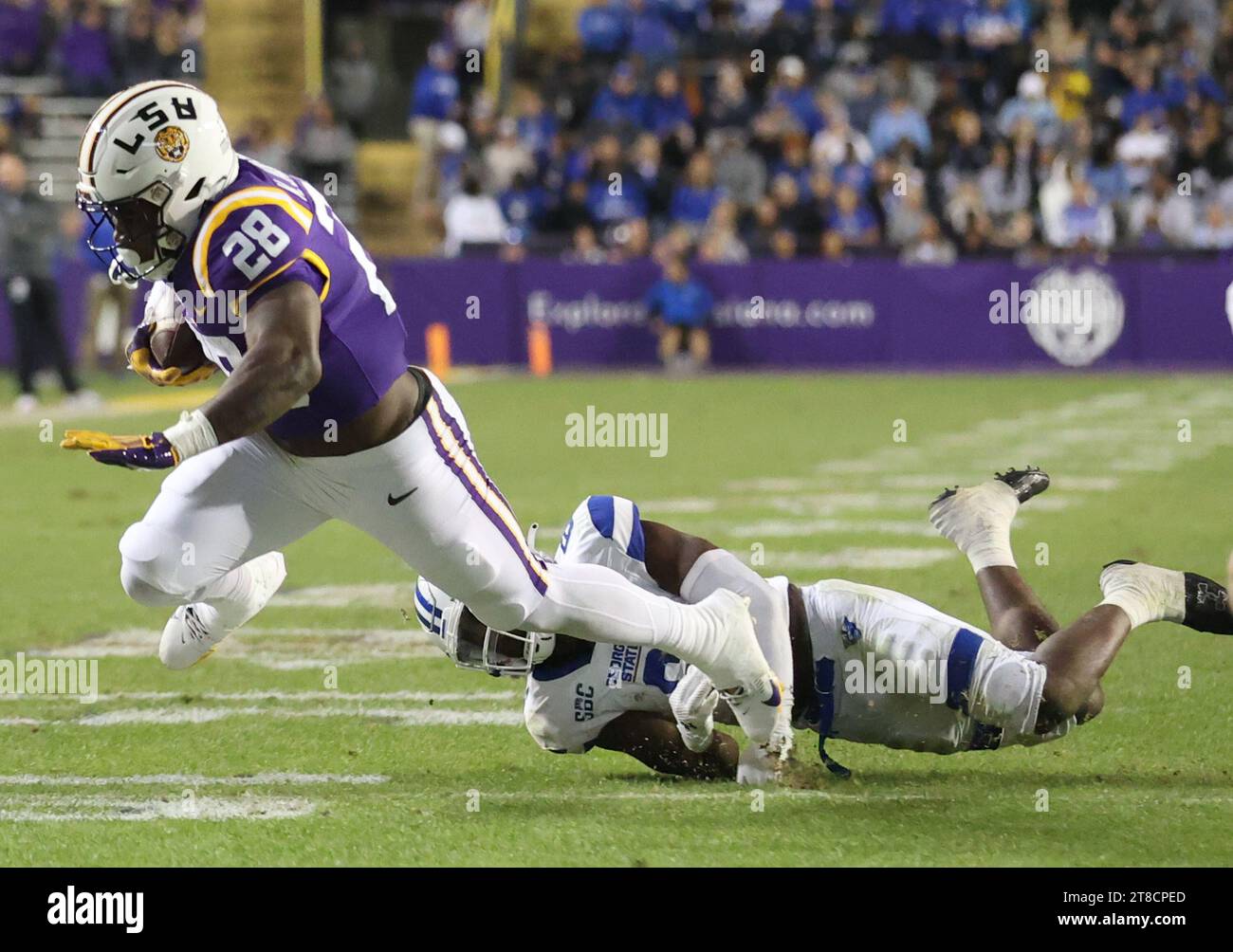 Baton Rouge, USA. 19th Nov, 2023. LSU Tigers running back Kaleb Jackson ...