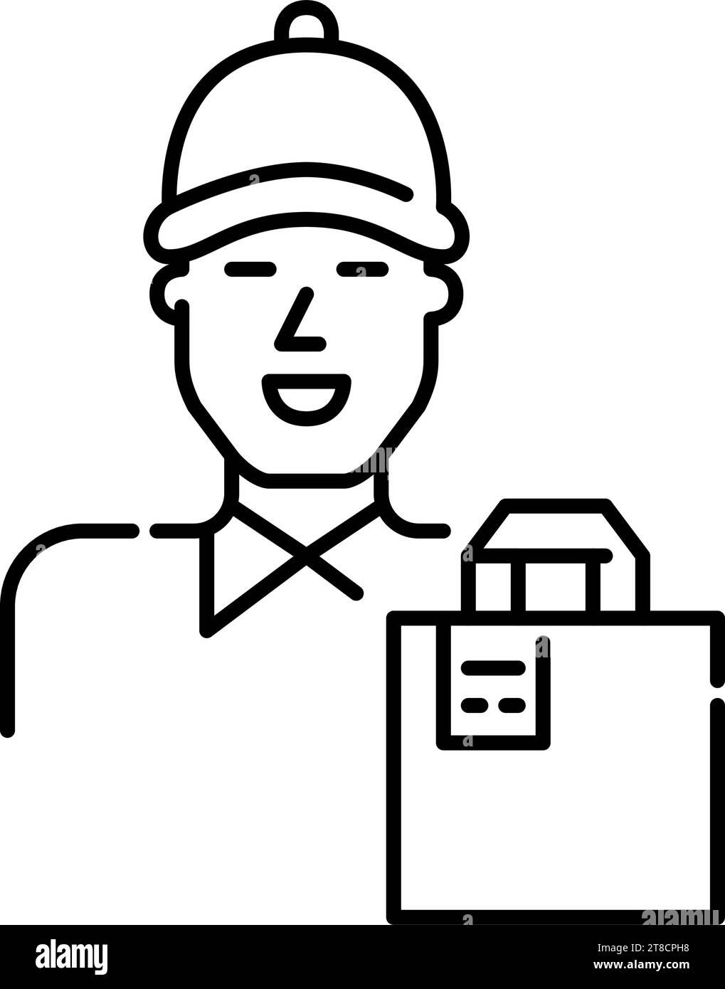 Food delivery person Black and White Stock Photos & Images - Alamy
