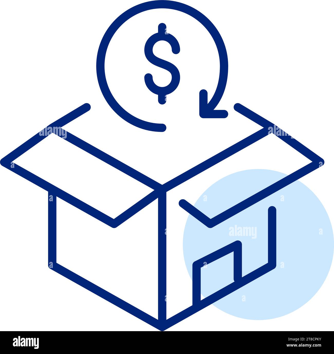 Order return with refund from store. Parcel box and dollar with renew ...