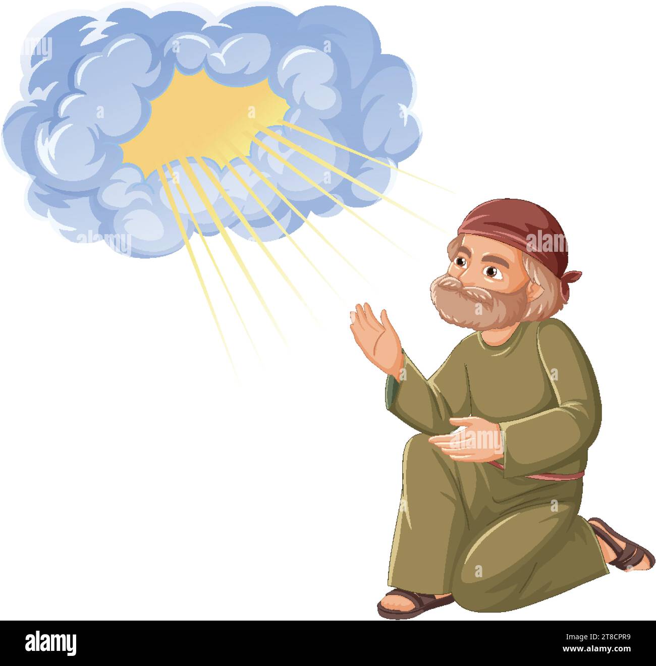A man humorously paying for God in a cartoon illustration Stock Vector ...
