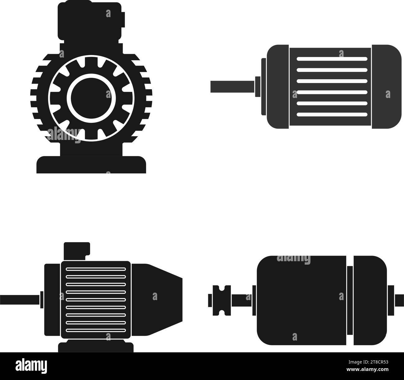 Electric car engine and factory Black and White Stock Photos & Images ...