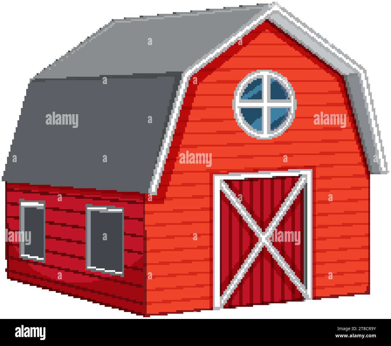 A charming cartoon illustration of a barn house in isolation Stock ...