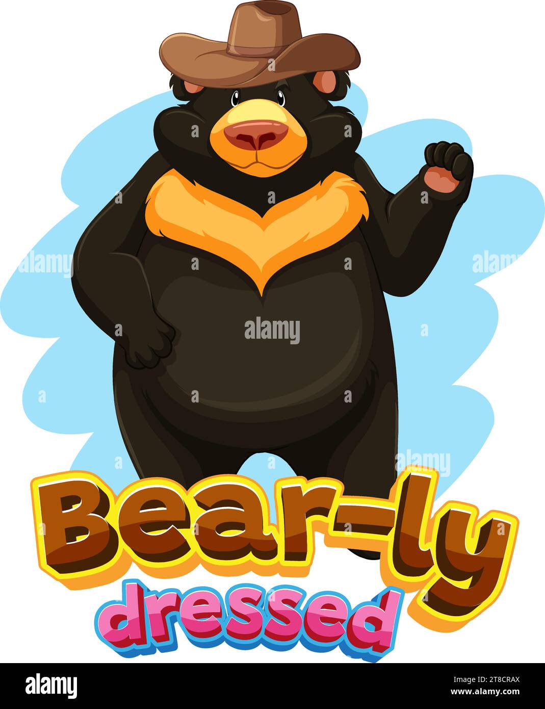A hilarious cartoon illustration of a bear dressed in a humorous way ...