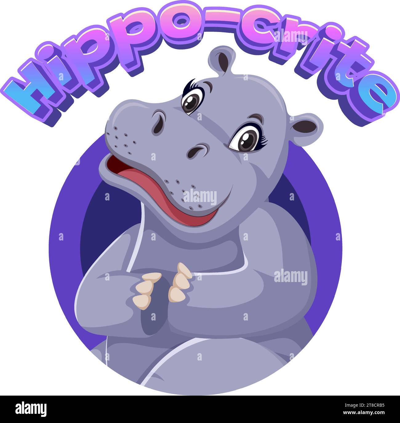 A hilarious cartoon illustration of a hypocritical hippo Stock Vector ...