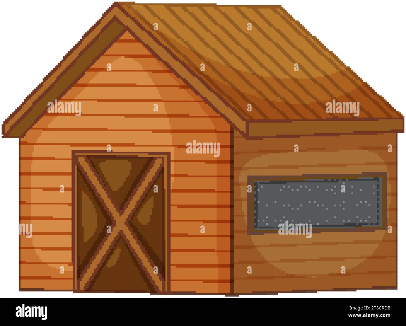 A charming cartoon illustration of an isolated wooden house Stock ...