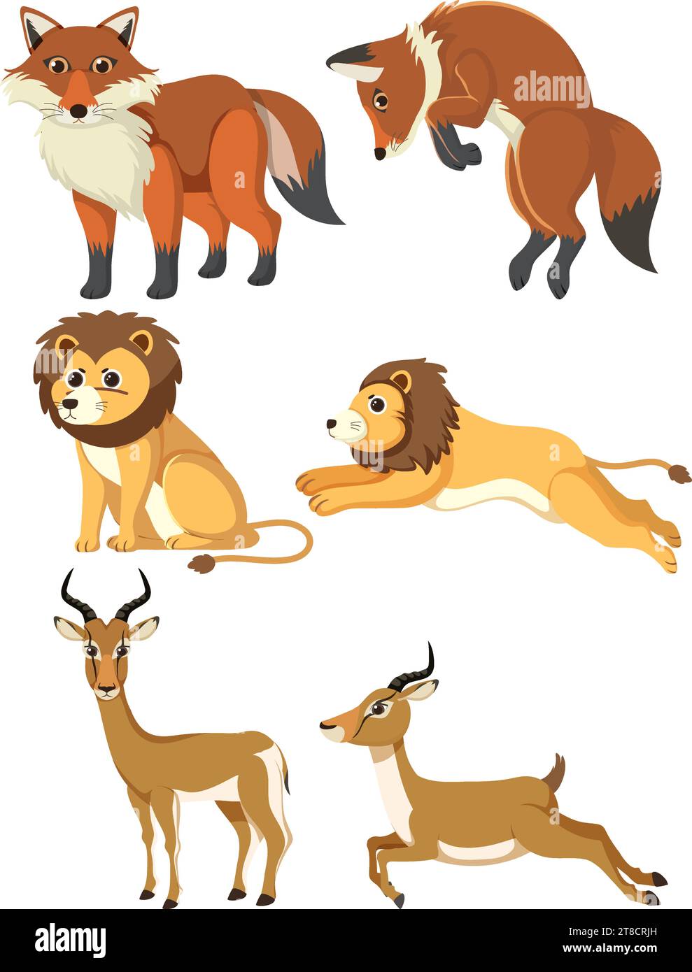 Vector cartoon illustration of a group of animals Stock Vector Image ...