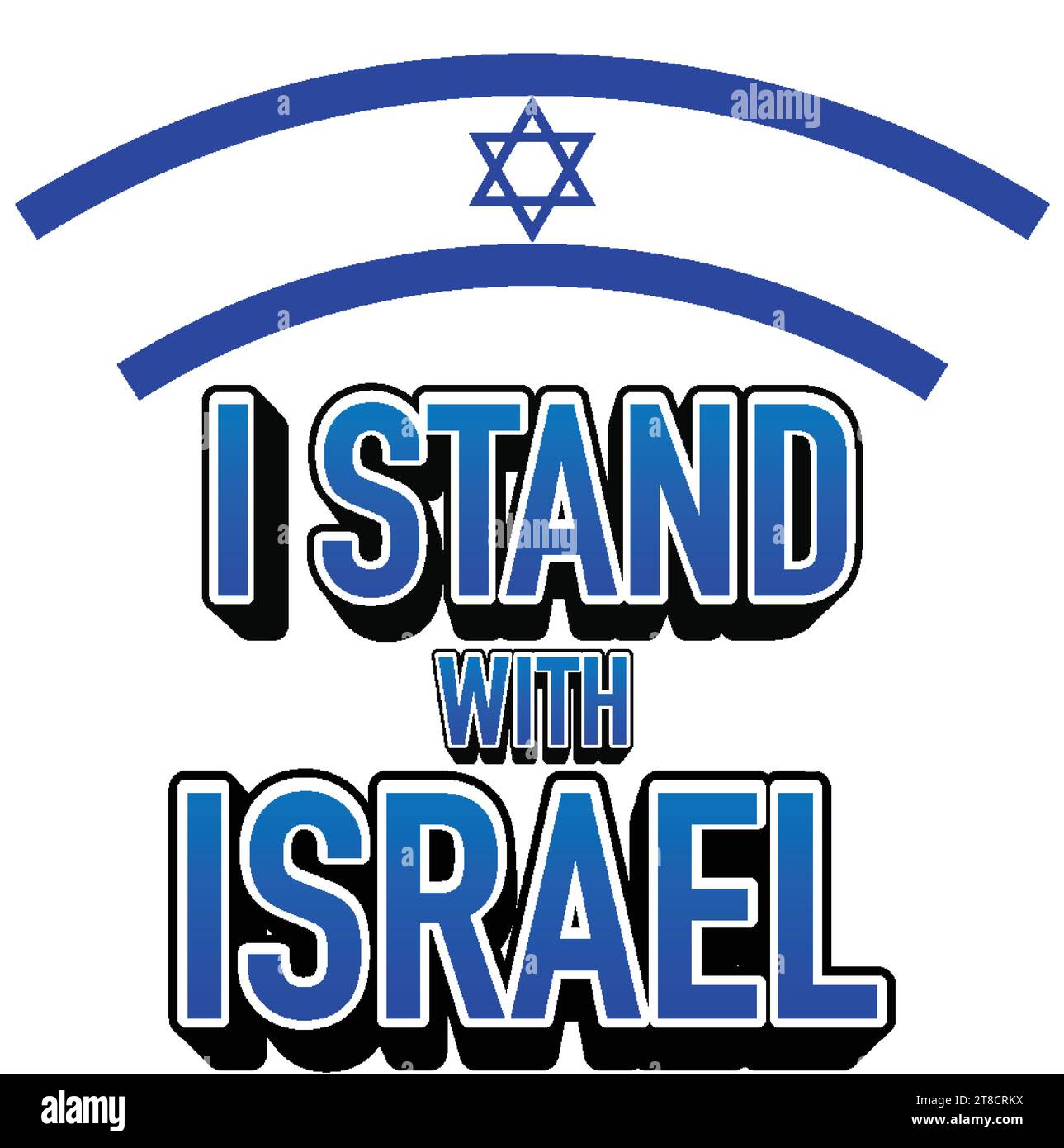 Illustrated banner showing support for Israel with text and flag Stock ...